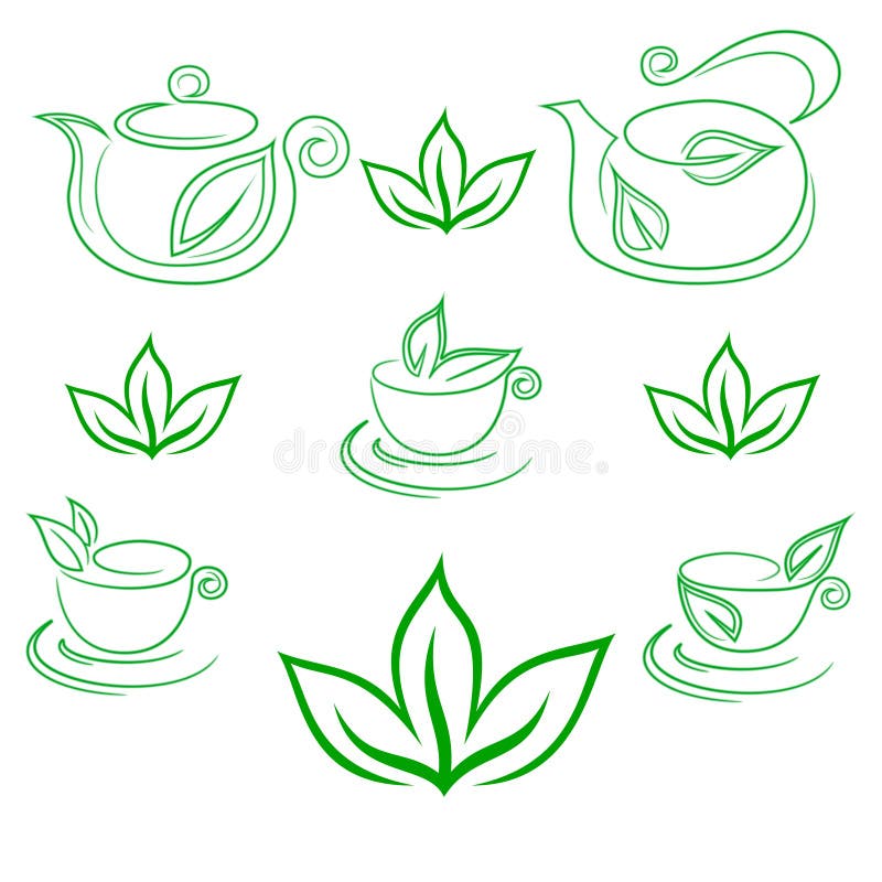Green Tea, Vector Collection Stock Vector - Illustration of branding ...