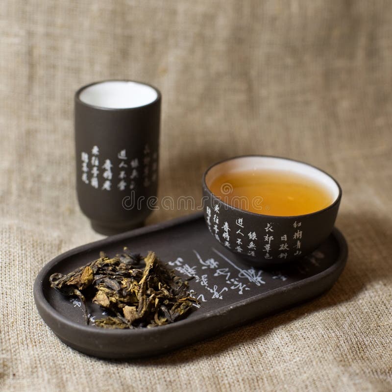 Green tea in ware stock image. Image of brown, leaf, chinese - 18720243