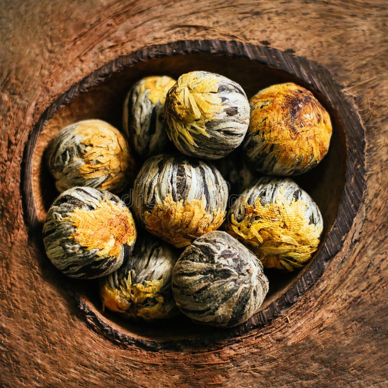 Green Tea Which Lies in the Walnut Stock Image - Image of exotic, ball ...