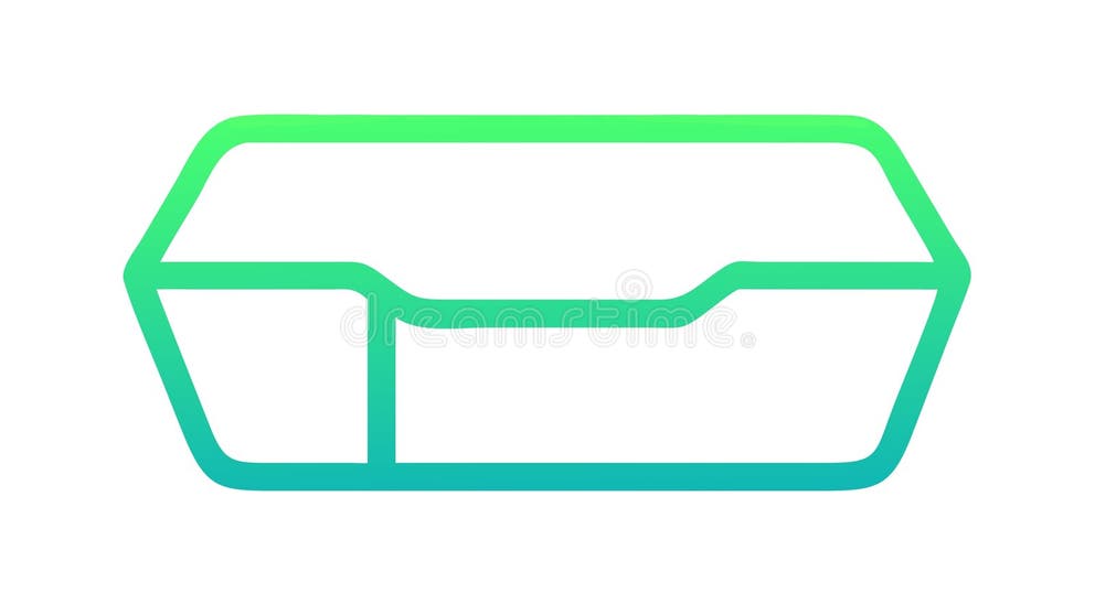 Green and Teal Container Outline Icon for Storage or Packaging, Vector ...