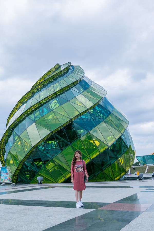 Green And Teal Glass Dome Building Picture. Image: 116050009