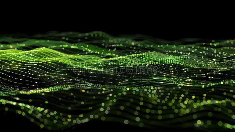 Green Tech Abstract Background: Data Flow Visualization, Neural Network Connection Stock ...