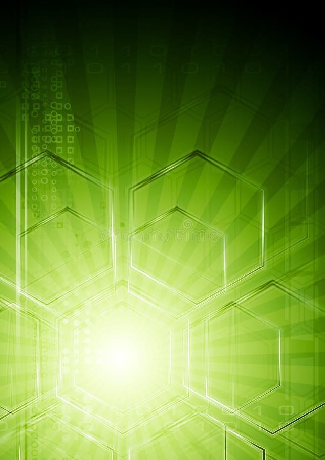 Green tech abstraction stock vector. Illustration of hexagon - 20396228