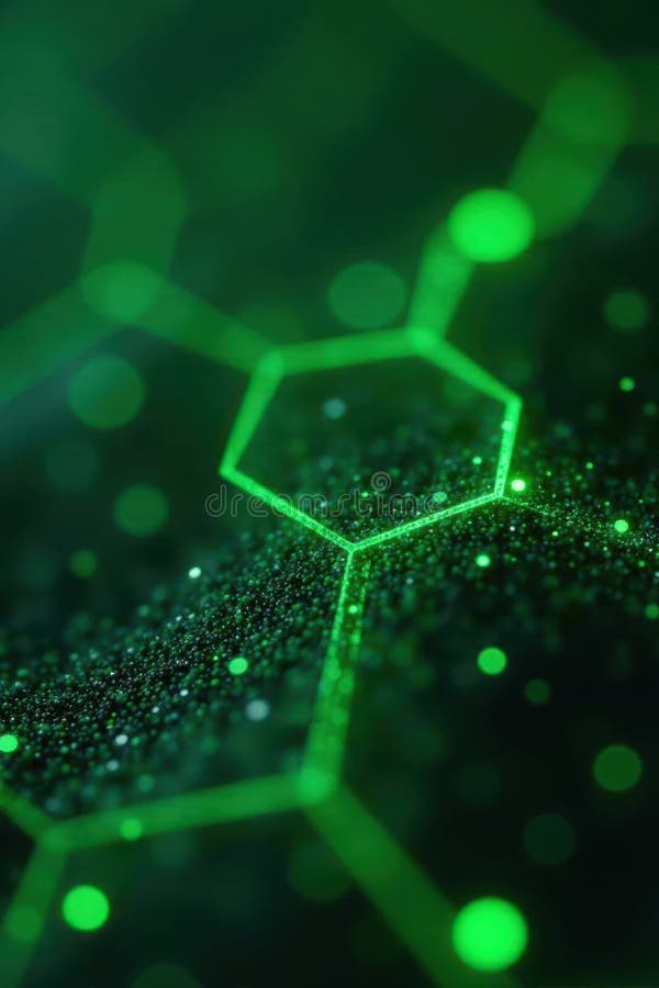 Green Tech Gradient, Hexagonal Mesh, Glowing Lines , Connection, Design ...