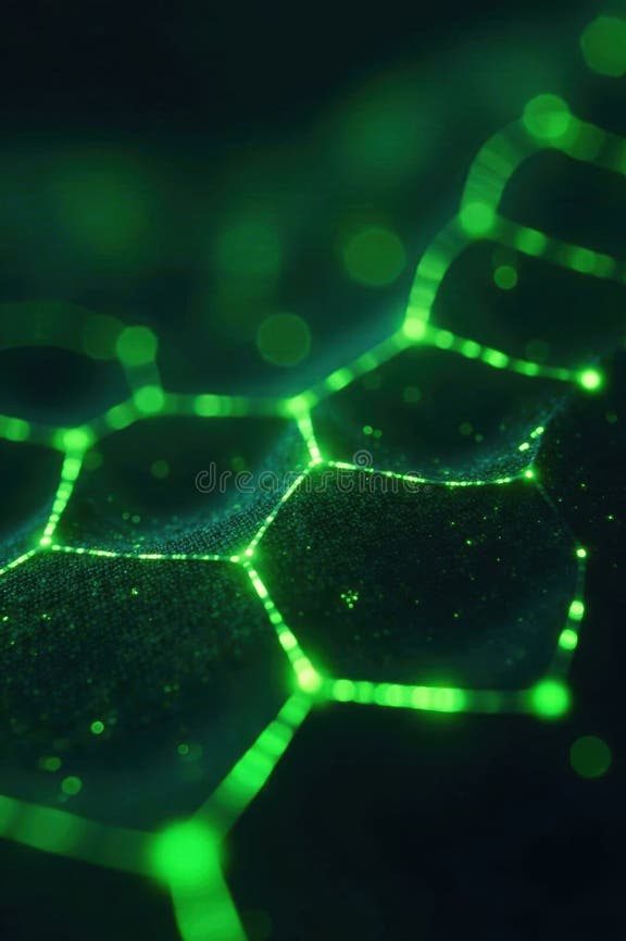 Green Tech Gradient, Hexagonal Mesh, Glowing Lines , Network, Backdrop ...