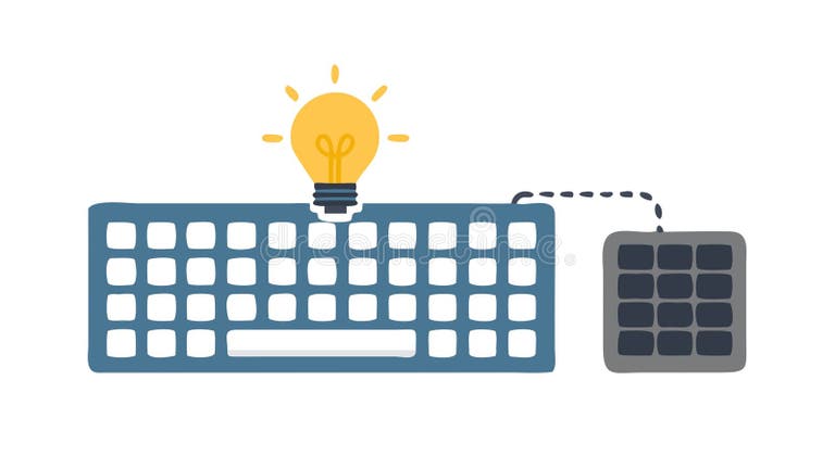 Green Tech Keyboard with Solar Panel Vector Icon, Vector Design ...