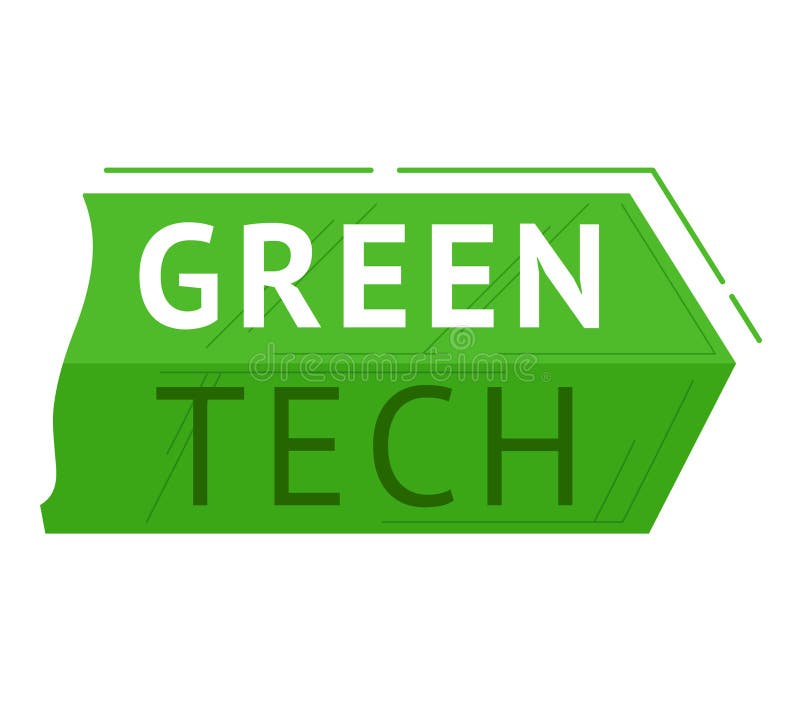 Green Tech Label with Eco-friendly Design, Modern Sustainable ...