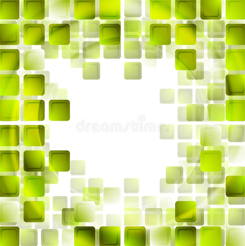 Green Tech Squares on White Background Stock Vector - Illustration of ...