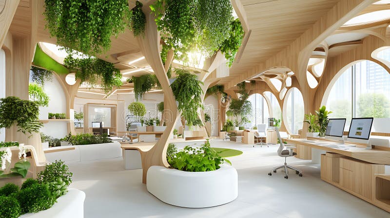Green Tech Startup Office with Eco-friendly Design, Representing ...