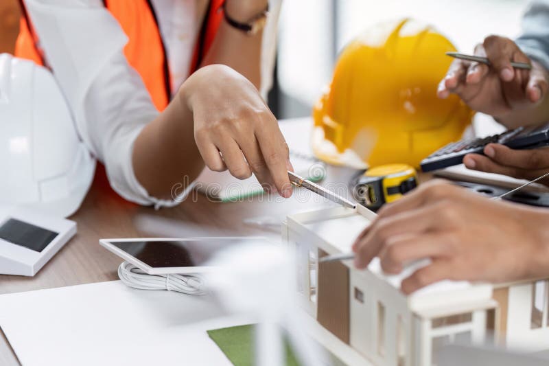 Green Tech Team Collaboration on Sustainable Construction Projects Stock Image - Image of design ...