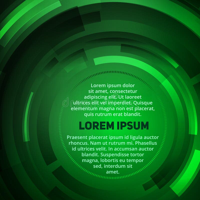Green Technical Circular Text Layout Stock Vector - Illustration of ...