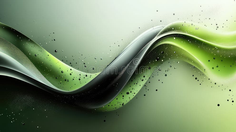 Green Technology Abstract Background with Black Elements and Copy Space ...