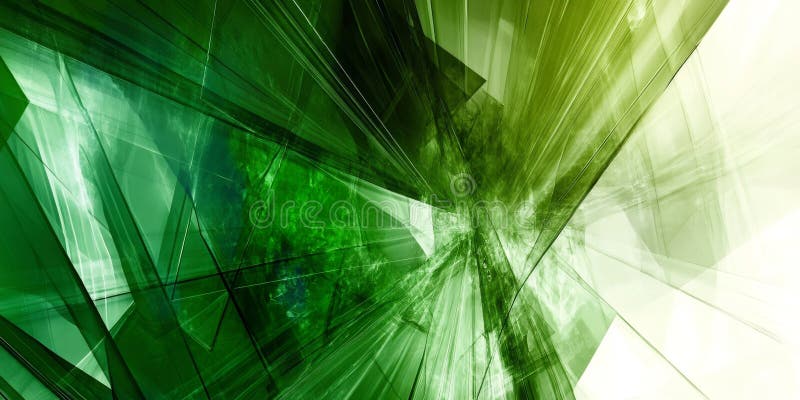 Green Technology Abstract Background with Intersecting Lines and Shapes ...