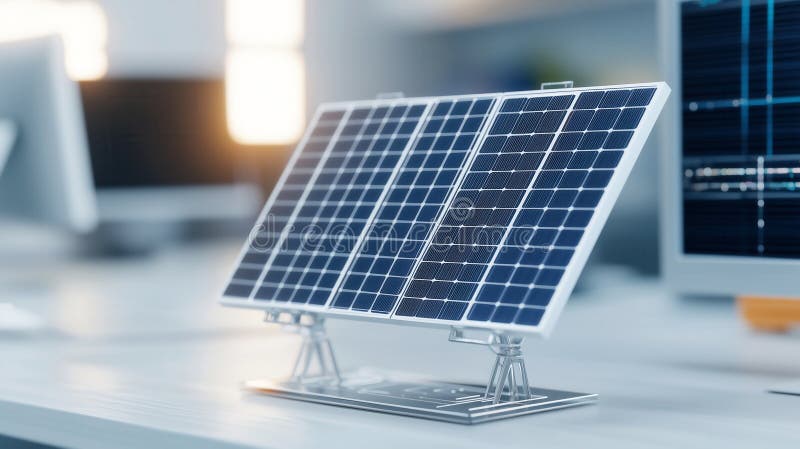 Green Technology Background Design. Engineers Designing Models of Solar ...