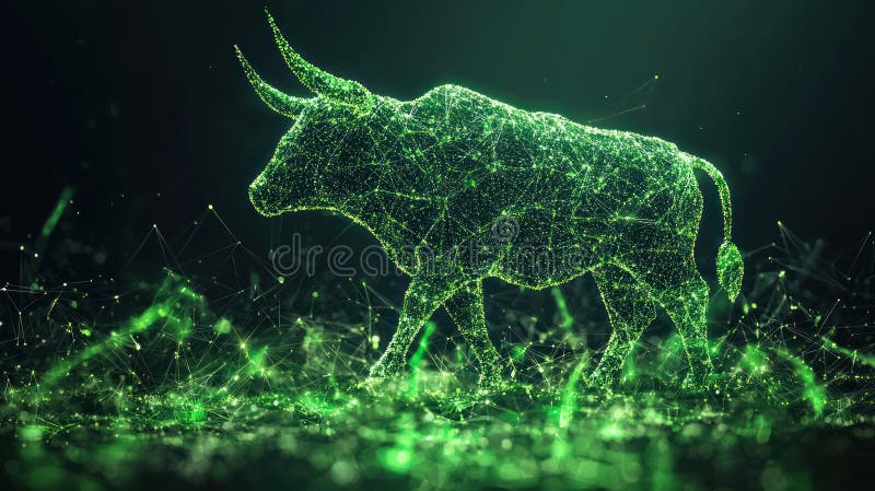 Green Technology and Bull Market Growth Stock Illustration ...