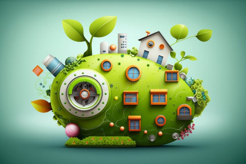 Green Technology Concept - Eco-friendly Environment. Generative AI ...