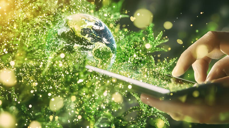 Green Technology Eco Friendly Tablet Global Sustainability Earth Nature ...