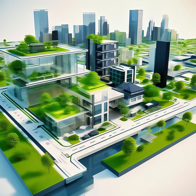 Green Technology. Eco House of the Future Stock Illustration ...