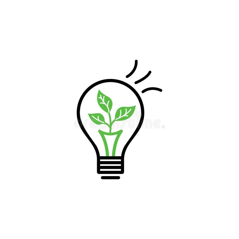 Green Technology Electric Light Bulb Icon Stock Vector - Illustration ...