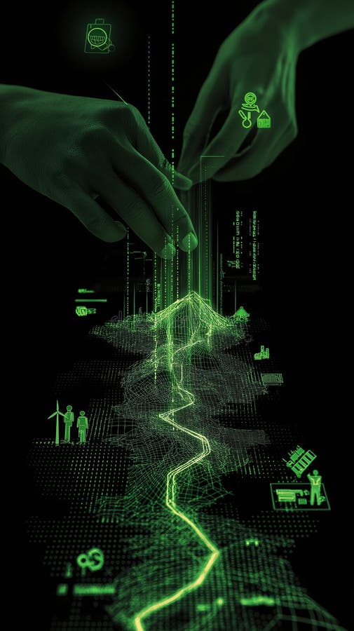 Green Technology Future Being Managed by Human Hands in a Digital Space ...