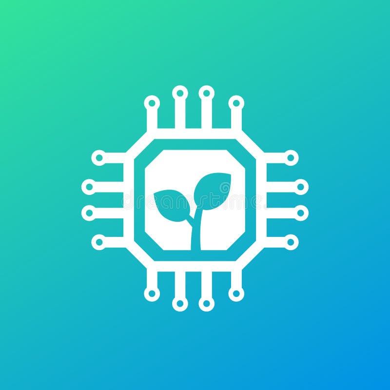 AI Chipset Logo, Artificial Intelligence Line Icon Stock Vector ...