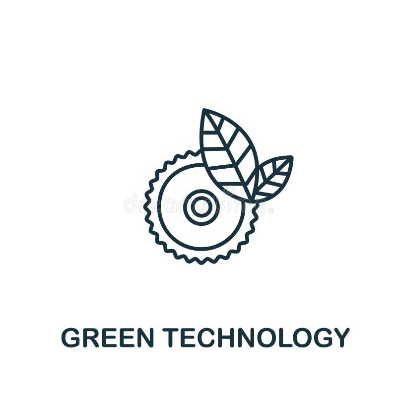 Green Technology Icon from Clean Energy Collection. Simple Line Element ...