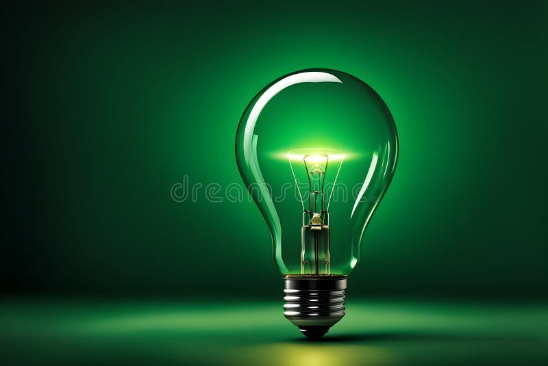 Green Technology Illuminated: Eco-Friendly Light Bulb Macro, Green ...