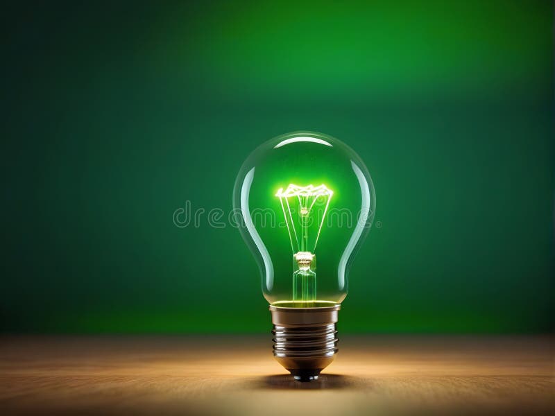 Green Technology Illuminated: Eco-Friendly Light Bulb on Green ...