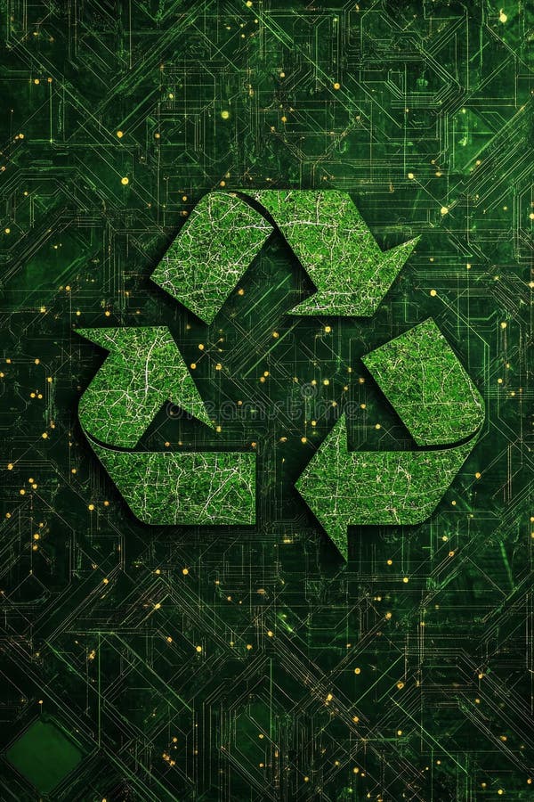 Green Technology Recycling Symbol Abstract Eco Friendly Concept of ...