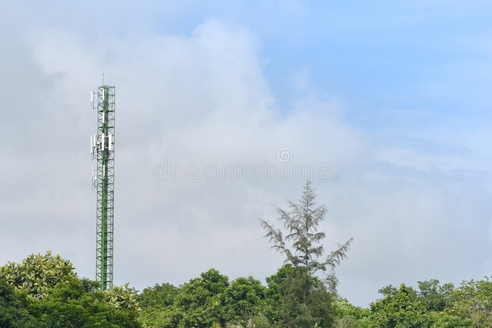 Green telecom post stock image. Image of post, antenna - 91022795