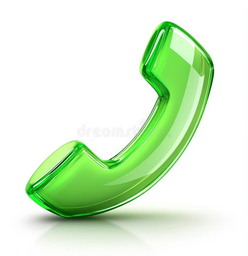 Green Telephone Receiver Icon in a Modern 3D Style Stock Illustration ...