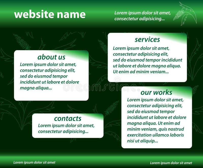 Green Template - Website - Vector Stock Vector - Illustration of site ...