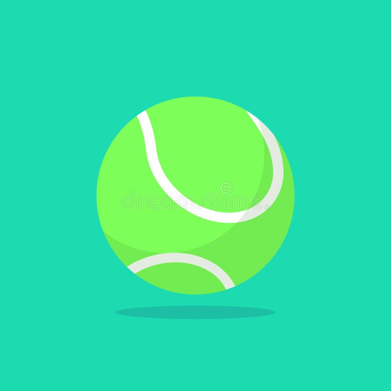 Green Tennis Ball Illustration. Flat Vector Illustration of Tennis ...