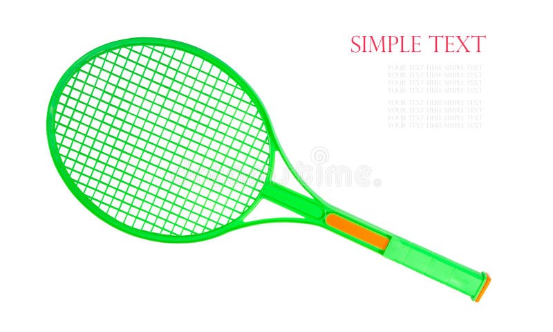 Green Tennis Racket Isolated on White Background Stock Image - Image of ...