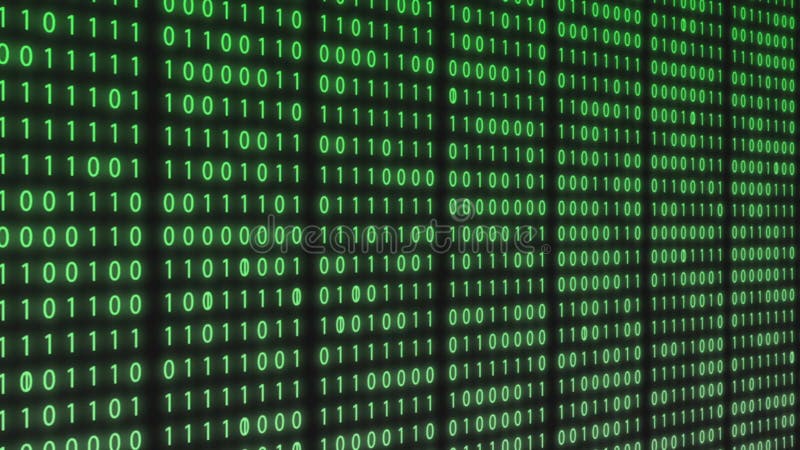 Green Binary Code Animation Background Stock Video - Video of black ...