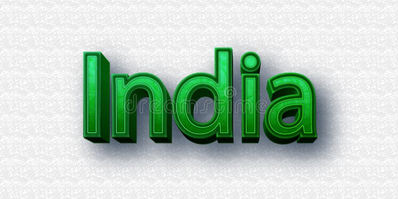 Country India Text for Title or Headline. in 3D Fancy Fun and Cute ...
