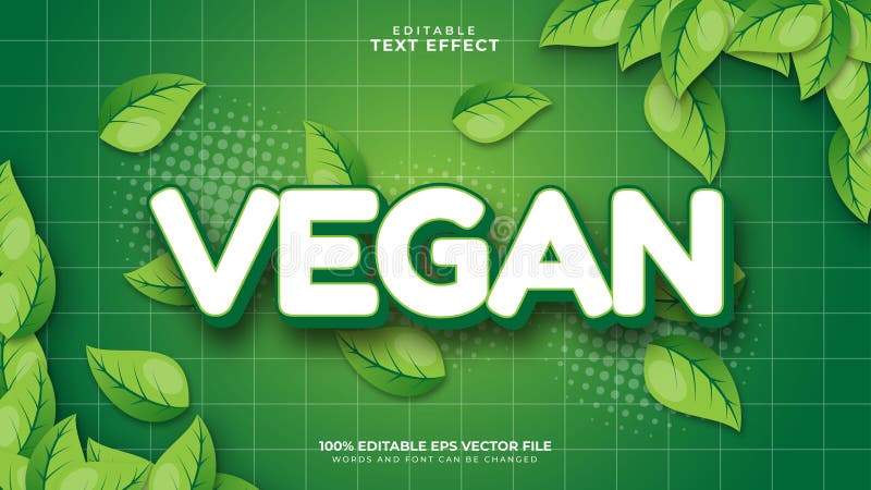 Vegan Text Effect, Editable Text Effect Stock Vector - Illustration of ...