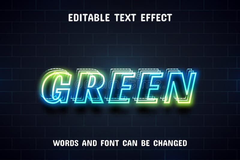 Green Editable Neon Word Stock Illustrations – 74 Green Editable Neon ...