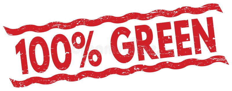 100 GREEN Text on Red Lines Stamp Sign Stock Illustration ...