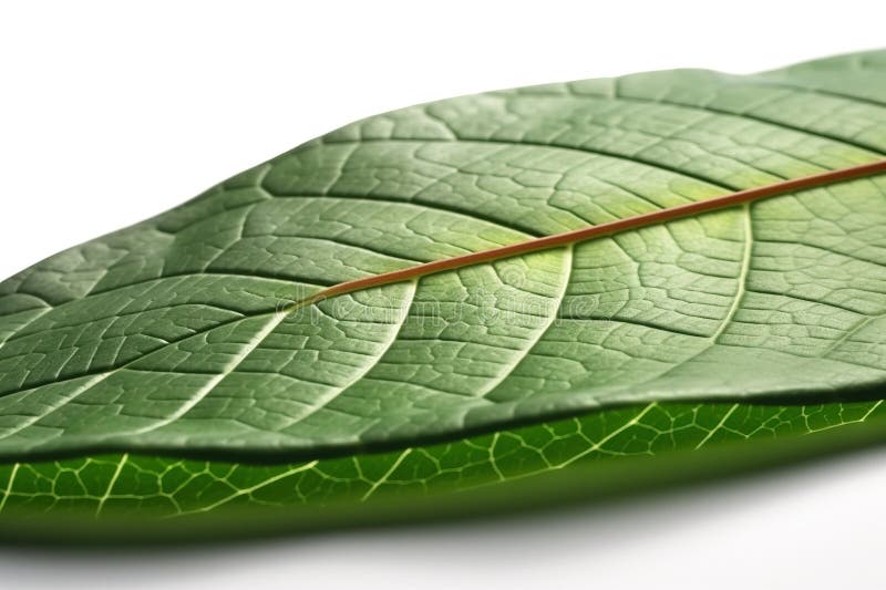 Green Textural Leaf from a Tree Close-up, Isolate. AI Generated Stock ...