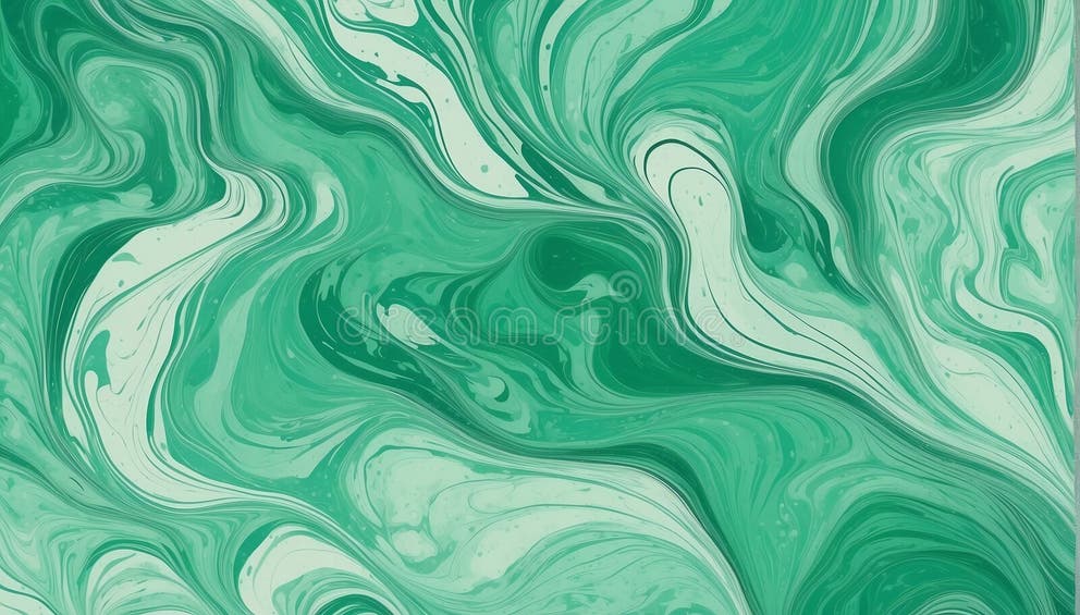 Green Theme Marbled Paper Design Ai Generated Stock Illustration ...