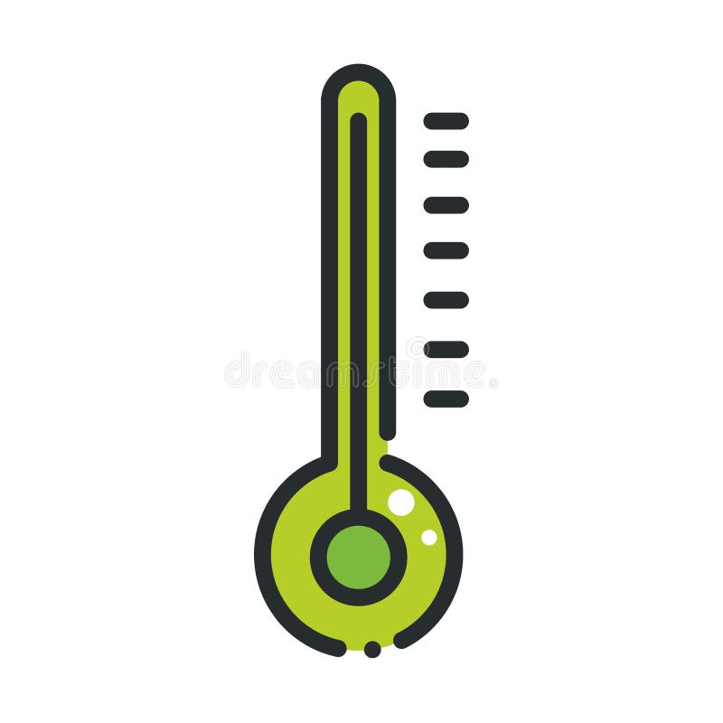 Green thermometer ecology stock vector. Illustration of flat - 228405515
