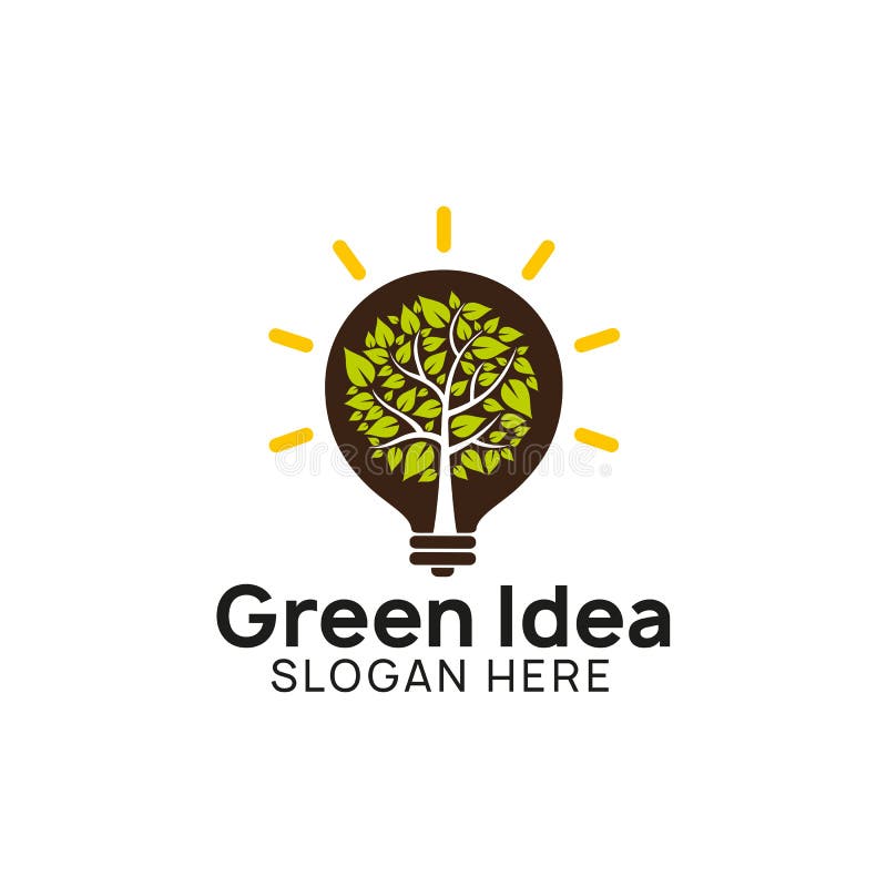 Green Think Idea Logo Design Template. Bulb Icon Symbol Design Stock ...