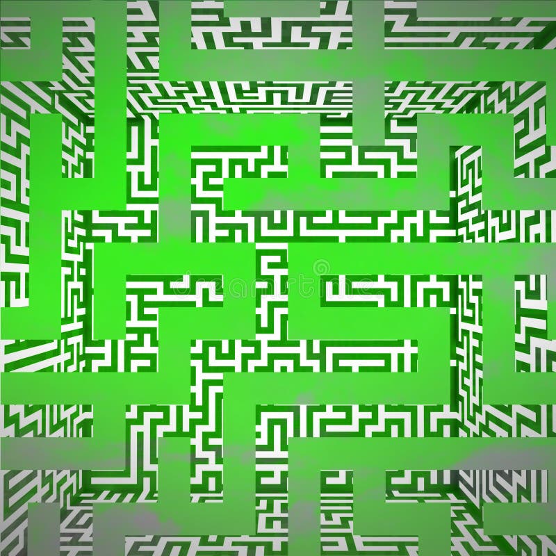 Green Three Dimensional Maze Box Top View Stock Illustration ...