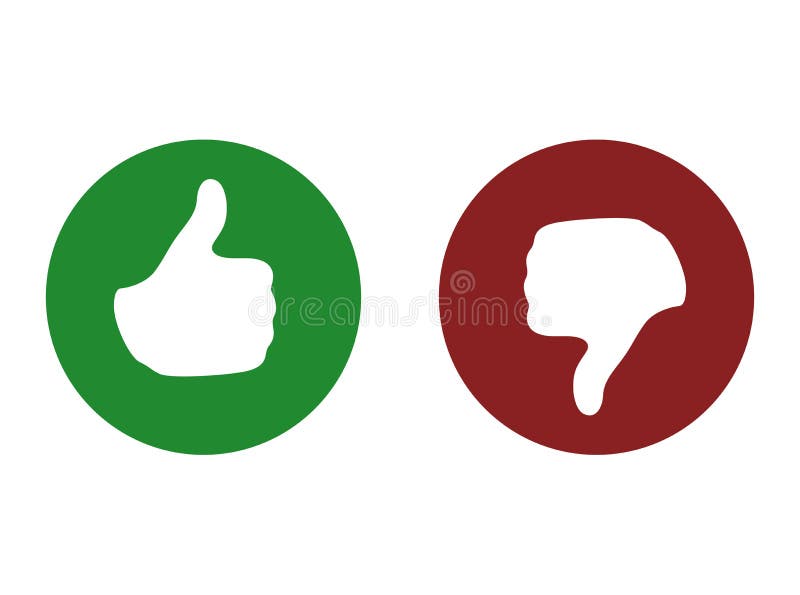 Green Thumb Up and Red Thumb Down Stock Vector - Illustration of social ...