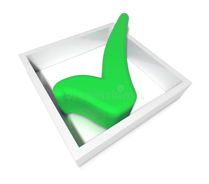 Green tick in box stock illustration. Illustration of isolated - 34924135