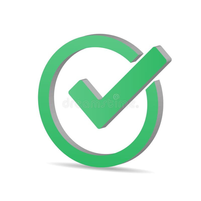 Green Tick Checkbox Vector Illustration Isolated on White Background ...
