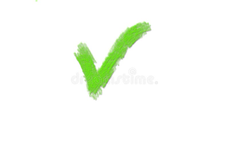 Green Tick Confirming Consent on Document Isolated on White Stock ...