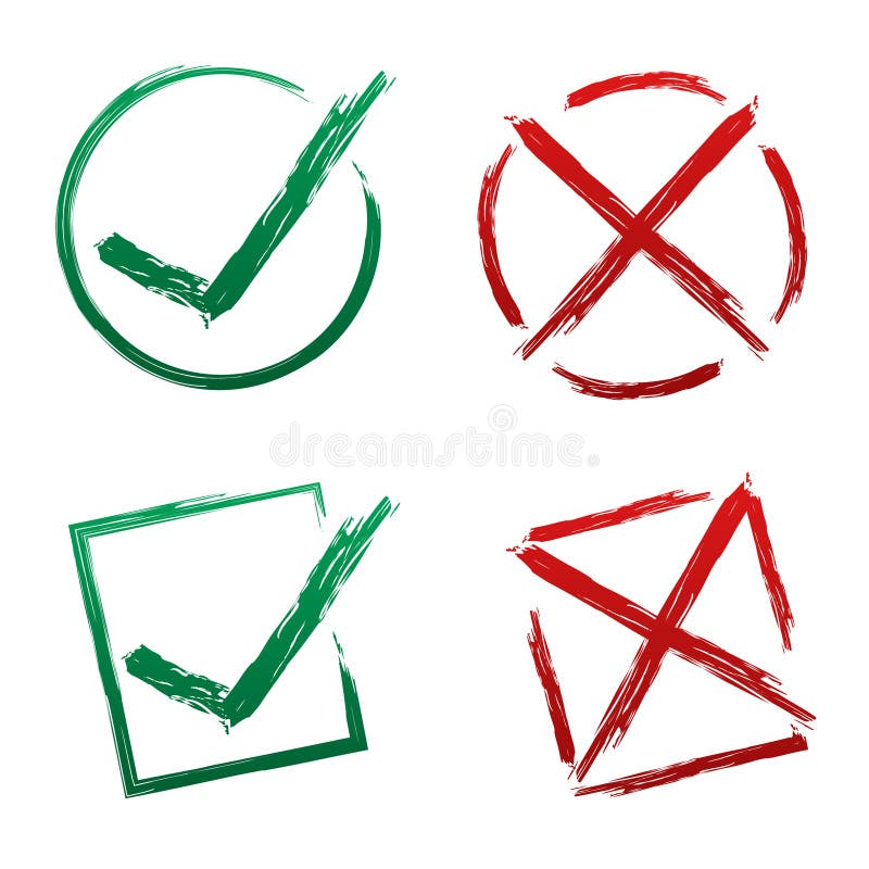 Green Tick and Cross Vector Art Stock Illustration - Illustration of ...