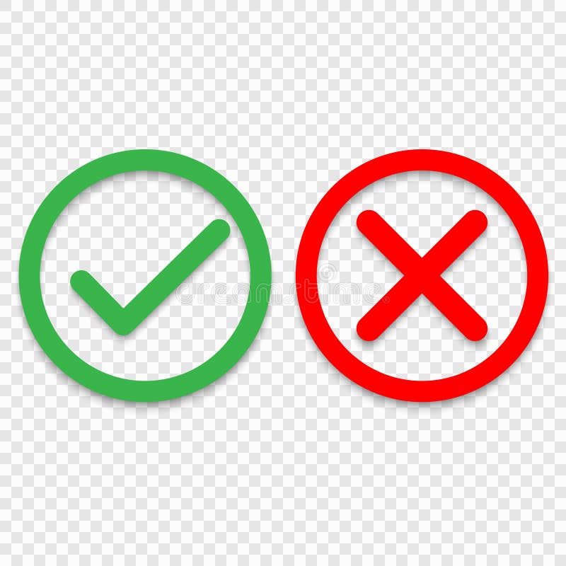 Green Tick and Red Cross Checkmarks Line Icons Stock Illustration ... Green Tick and Red Cross Checkmarks Line Icons Stock Illustration ...